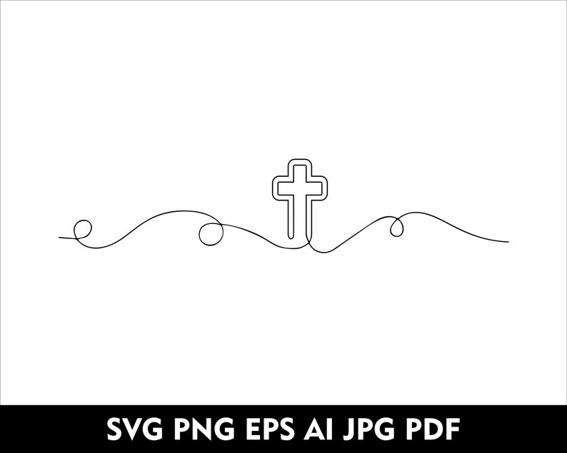 Cross Line SVG Christian Jesus Cross Hand Draw Cross Svg Circut ...