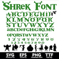 Cartoon Shrek Font Clipart Shrek Font TTF SVG Clipart for Cricut Shrek ...