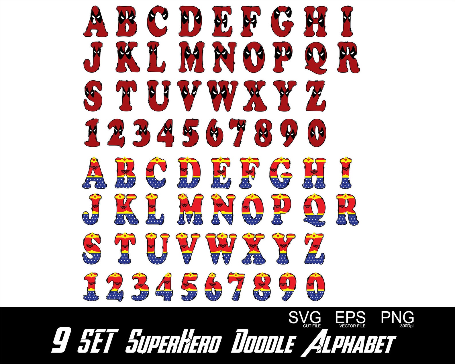 Super Hero Alphabet Svg Png Avanger Super Hero Letters Super Hero ...