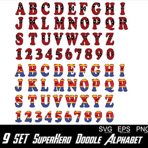 Super Hero Alphabet Svg Png Avanger Super Hero Letters Super Hero ...
