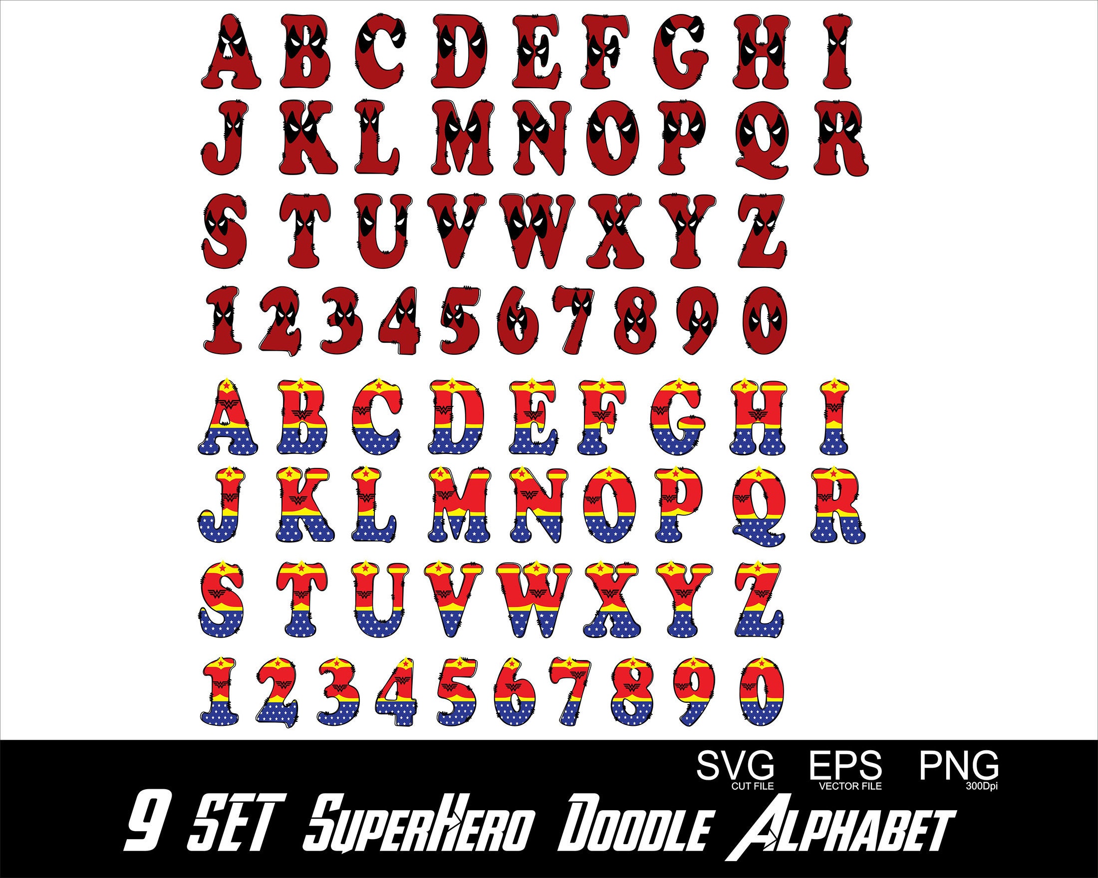 Super Hero Alphabet Svg Png Avanger Super Hero Letters Super Hero ...