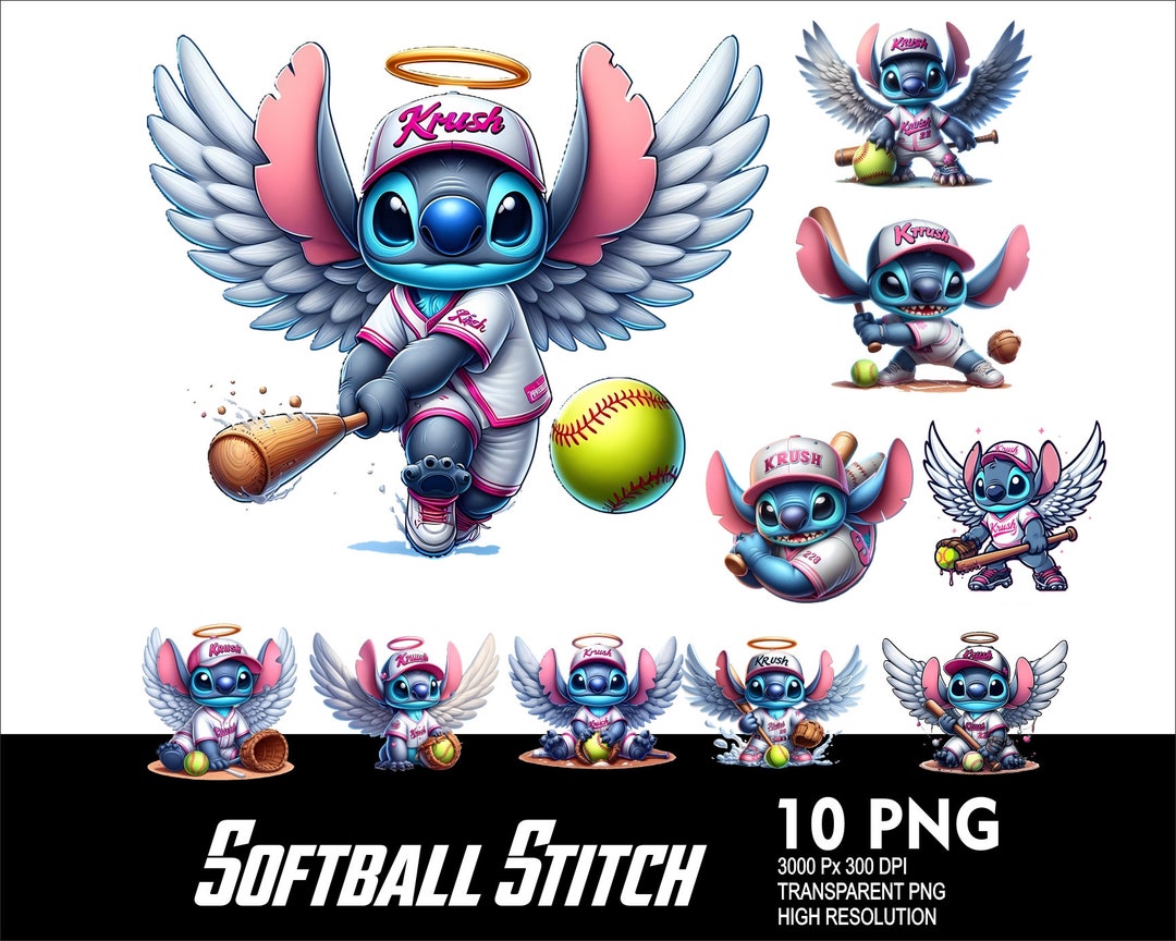 10 PNG Stitch Softball Pink White Splash and Watercolor Transparent PNG ...