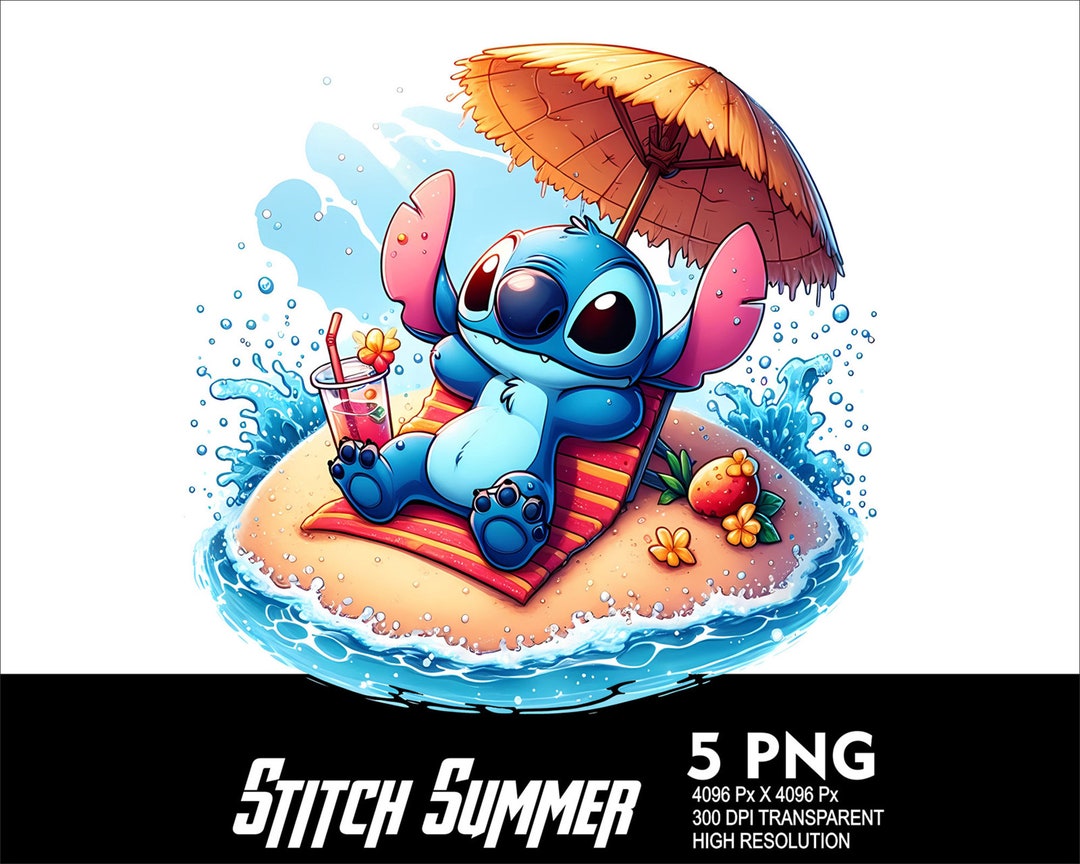 5 PNG Stitch Summer Splash and Watercolor Transparent PNG File for ...