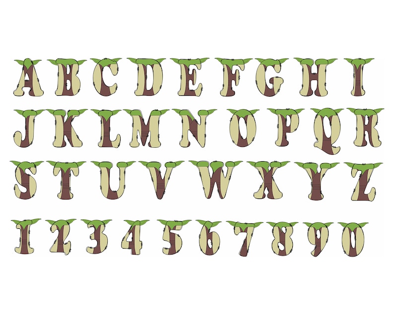 Star Wars Doodle Alphabet BUNDLE 4 Full Set Png Darth Vader Font Jedi ...