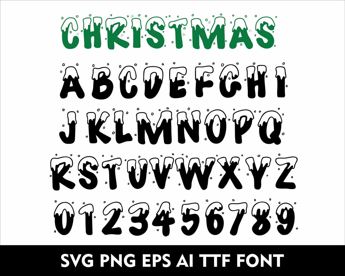 Christmas Snow Font Svg Christmas Font Svg Christmas Best Alphabet ...