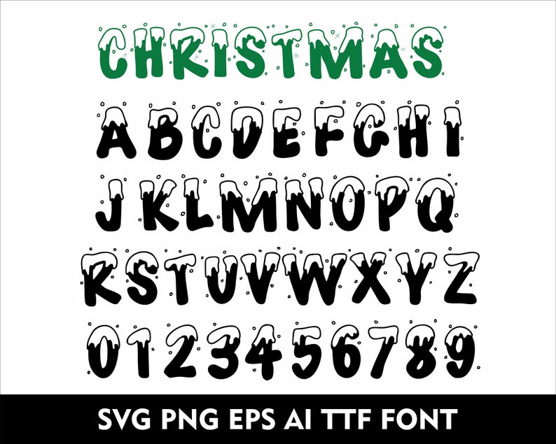 Christmas Snow Font Svg Christmas Font Svg Christmas Best Alphabet ...