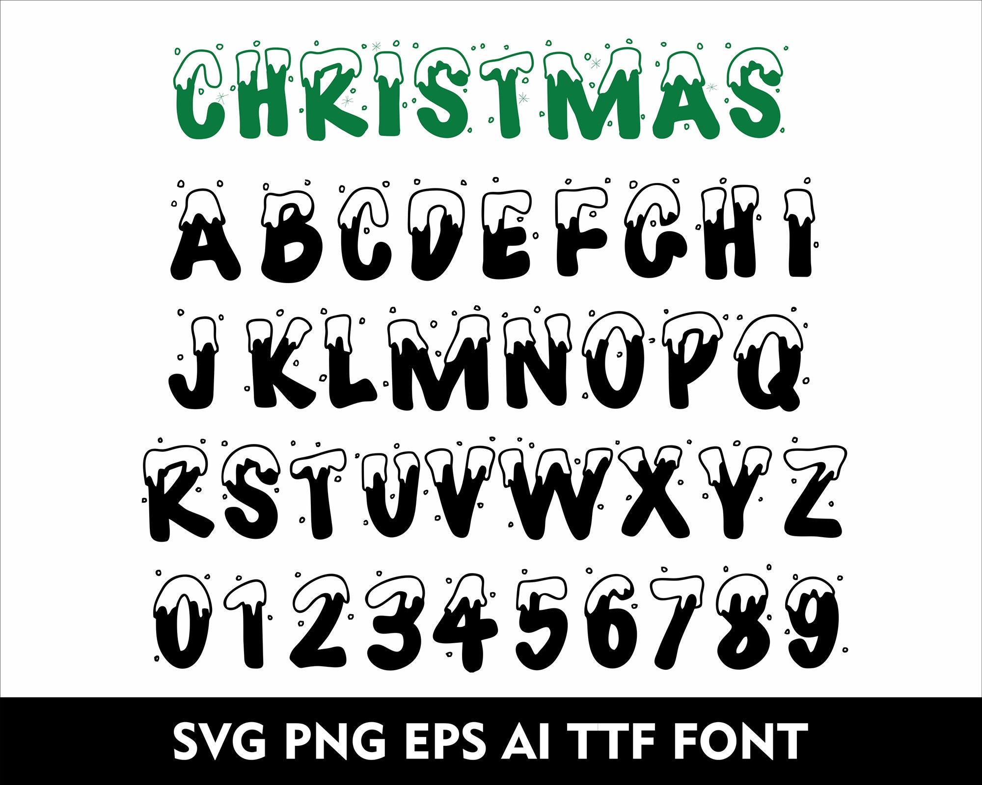 Christmas Snow Font Svg Christmas Font Svg Christmas Best Alphabet ...
