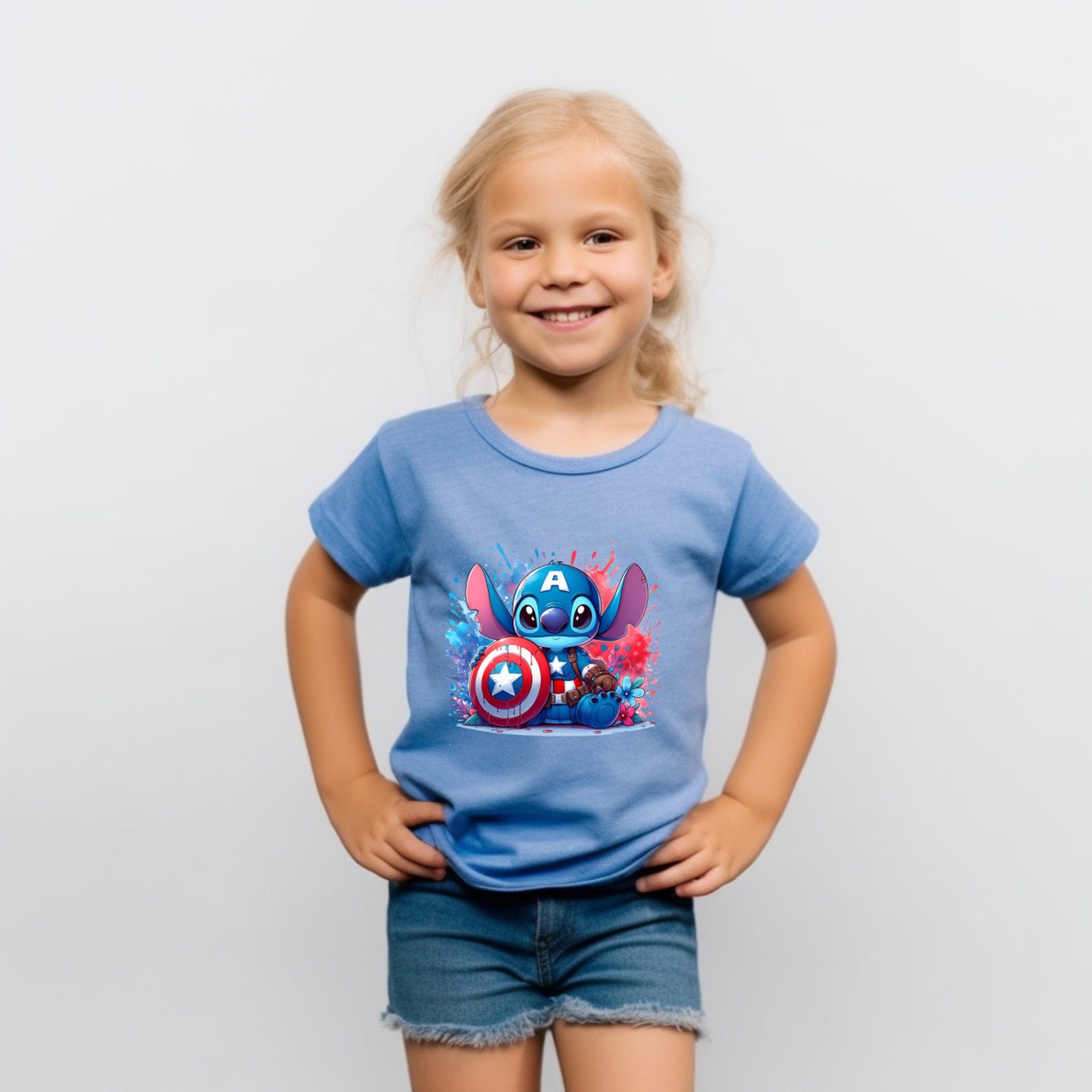 5 PNG Stitch Captain Splash and Watercolor Transparent PNG File for ...