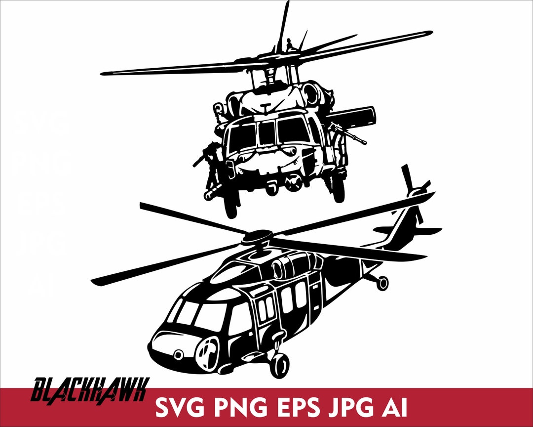 Black Hawk SVG American Fighter Helicopter USA Army 2 Style Black Hawk ...