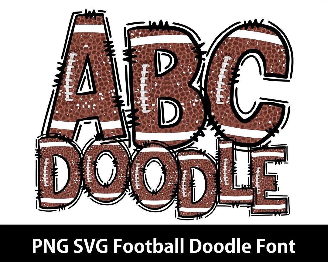 American Football PNG SVG Font Football Letters PNG Football Doodle Png ...
