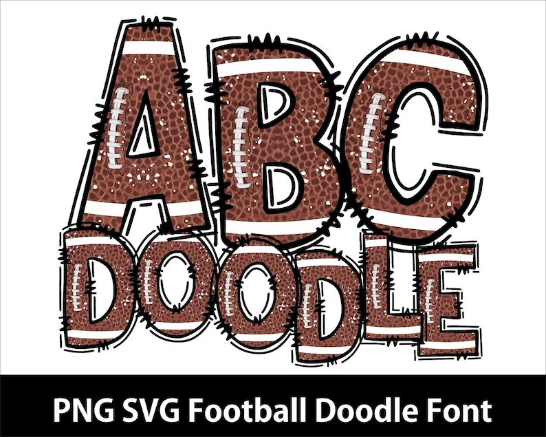 American Football PNG SVG Font Football Letters PNG Football Doodle Png ...