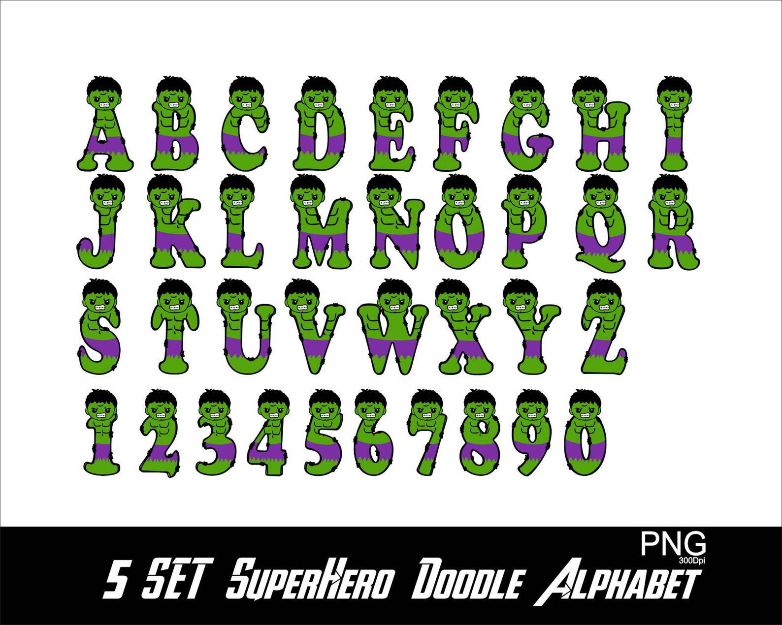 Super Hero Alphabet PNG Avanger Font Super Hero Letter Hero Doodle PNG ...