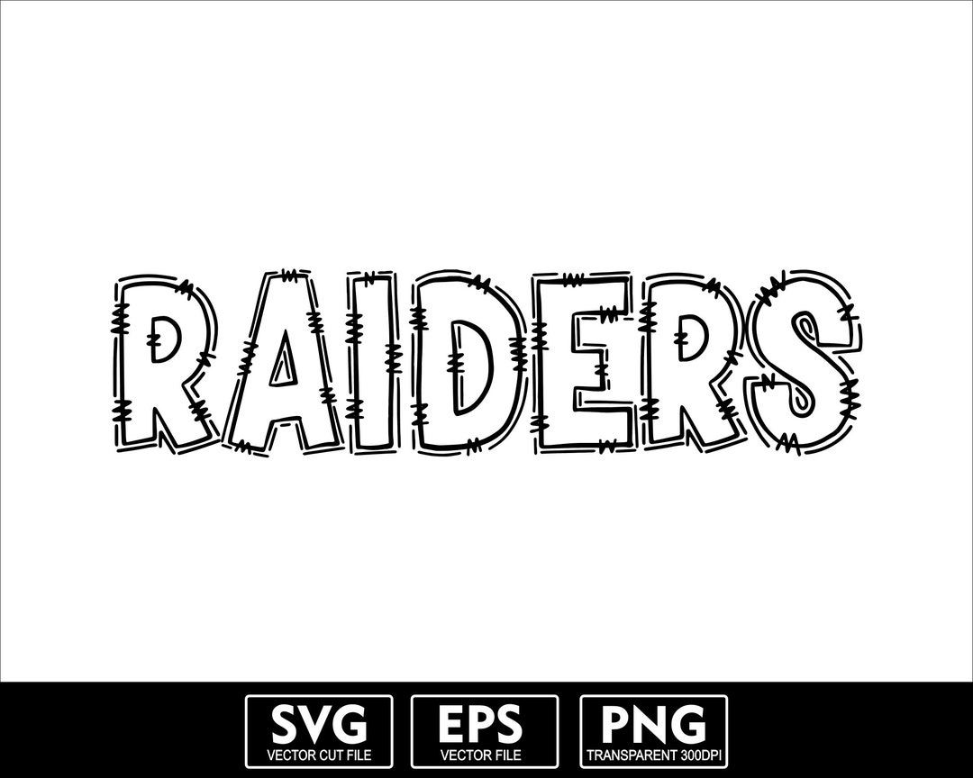 RAIDERS Doodle Letters Hand Draw Letters Transparent Background Vector ...