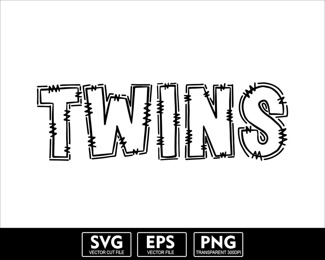 TWINS Doodle Letters Hand Draw Letters Transparent Background Vector ...
