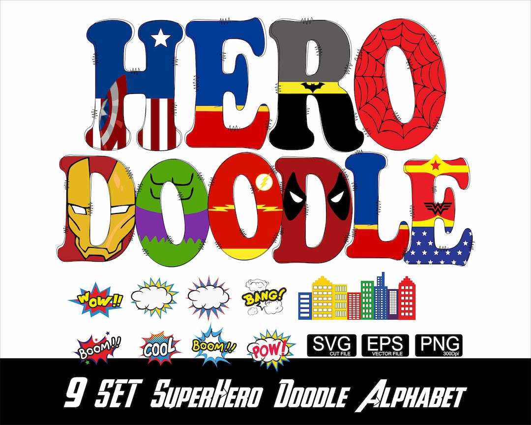 Super Hero Alphabet Svg Png Avanger Super Hero Letters Super Hero ...