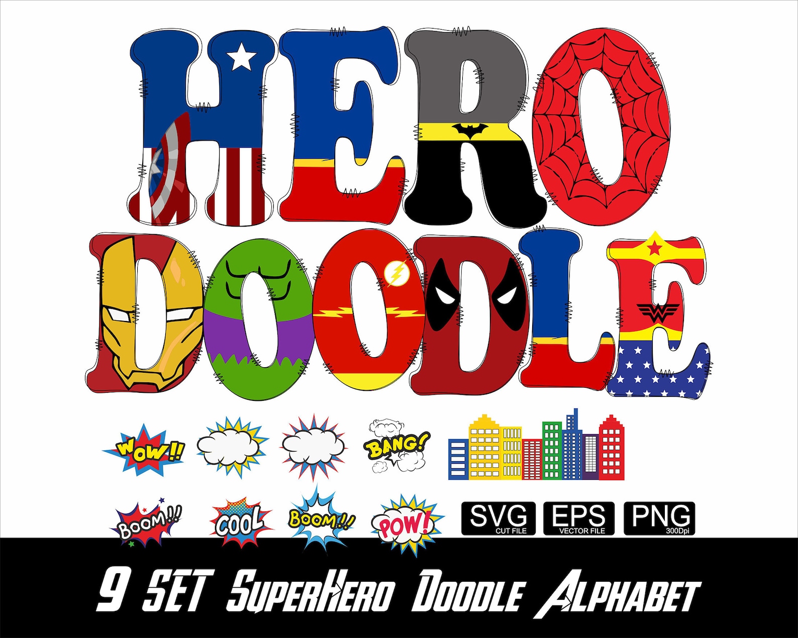Super Hero Alphabet Svg Png Avanger Super Hero Letters Super Hero ...