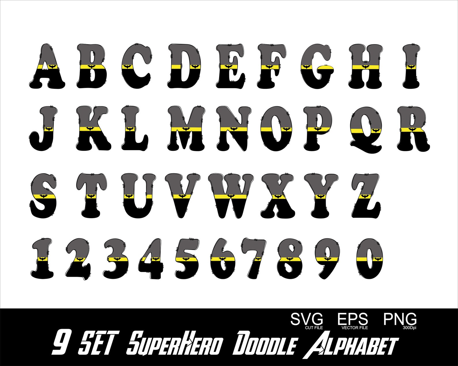 Super Hero Alphabet Svg Png Avanger Super Hero Letters Super Hero ...