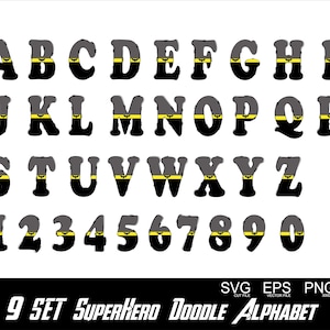 Super Hero Alphabet Svg Png Avanger Super Hero Letters Super Hero ...