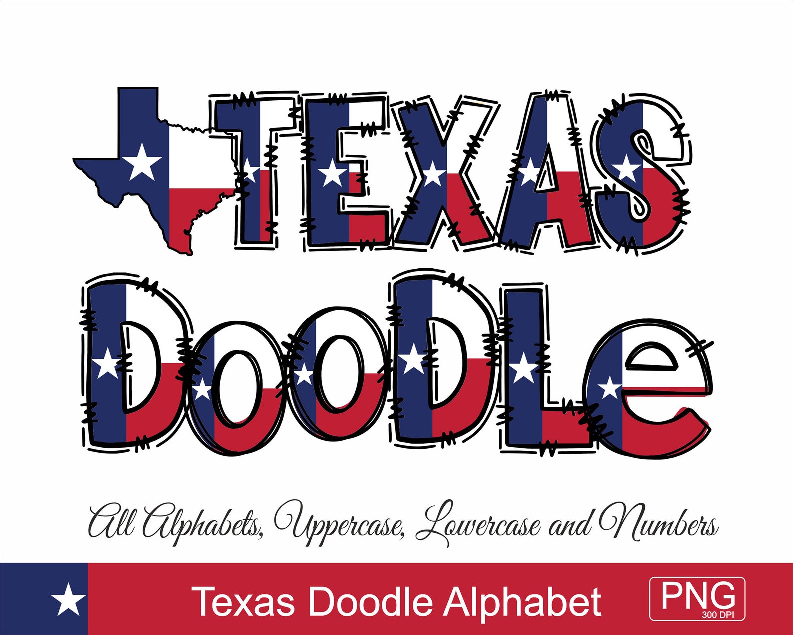 Texas Letters PNG Texas Alphabet Texas Doodle PNG Sublimation Font ...