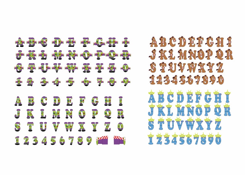 10Set Toy Story Alfabeto PAQUETE Toy Story Letra Png Alfabeto Toy Story ...
