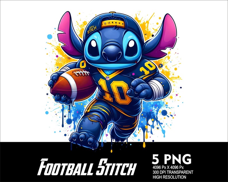 5 PNG Stitch Football Splash and Watercolor Transparent PNG for ...