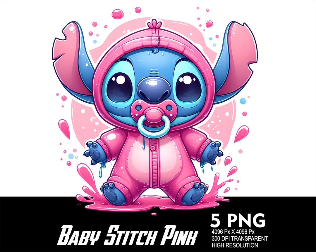 5 PNG Stitch Pink Splash and Watercolor Transparent PNG File for ...