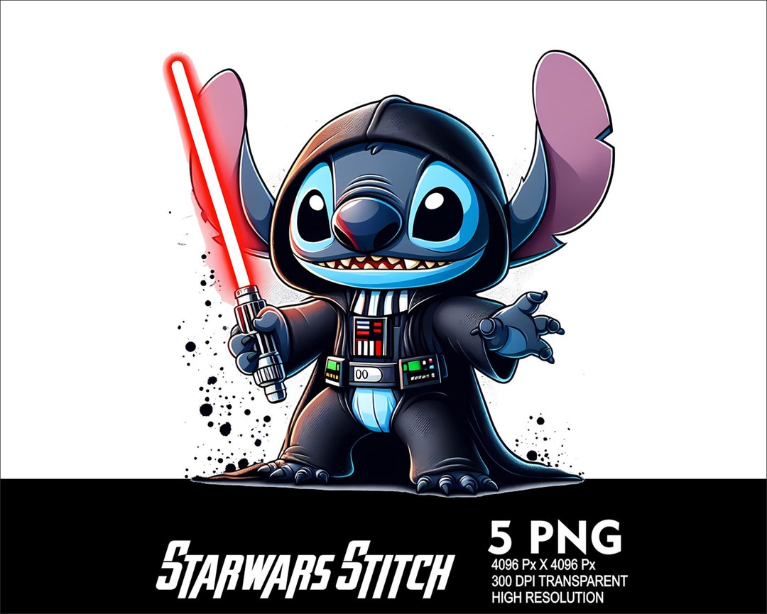 5 PNG Stitch Starwars Splash and Watercolor Transparent PNG File for ...