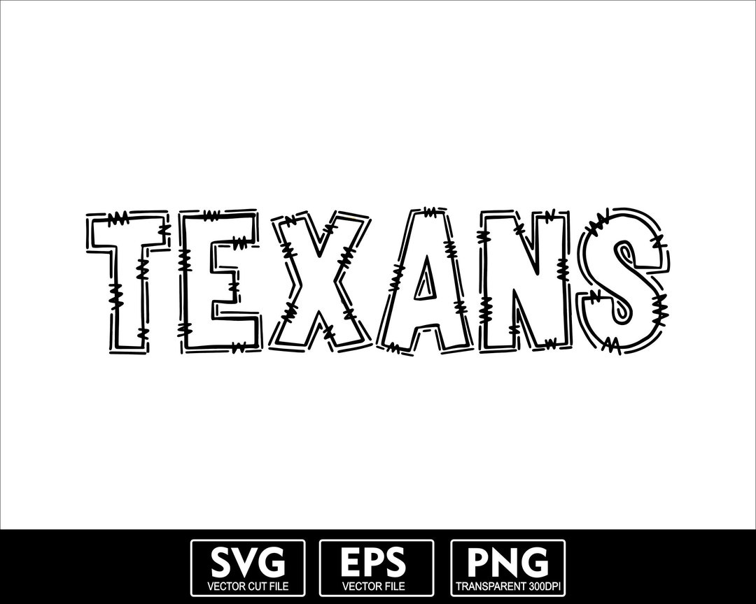 TEXANS Doodle Letters Hand Draw Letters Transparent Background Vector ...
