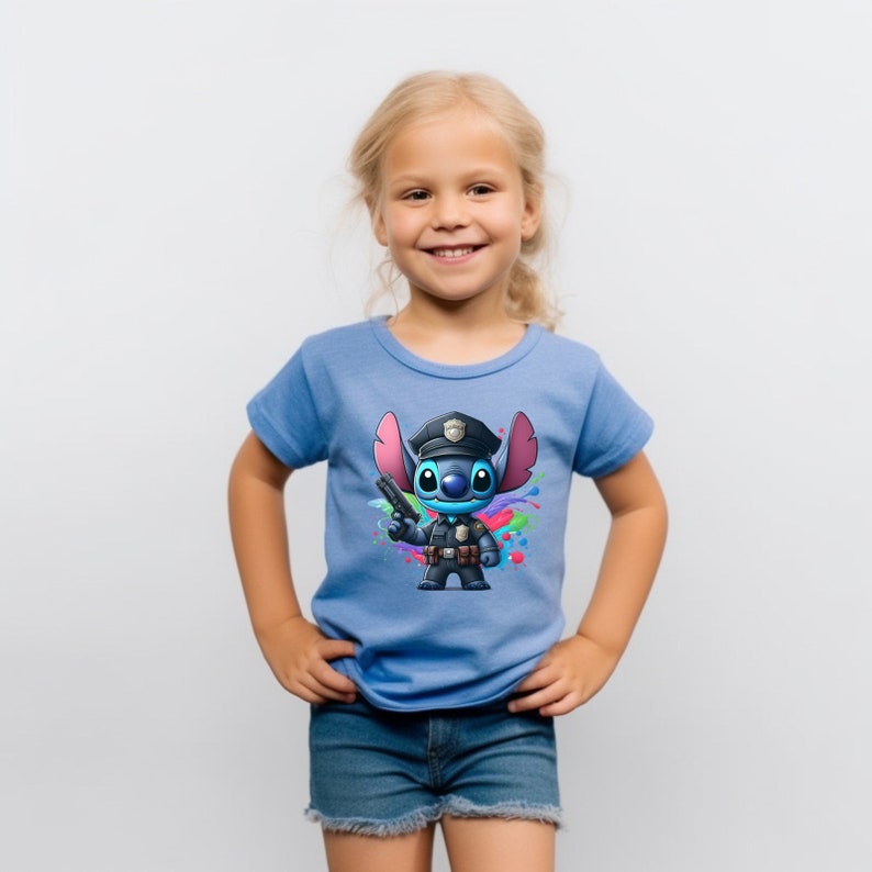 5 PNG Stitch Police Splash and Watercolor Transparent PNG File for ...