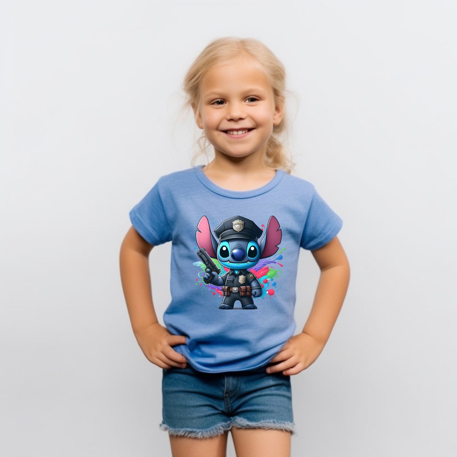 5 PNG Stitch Police Splash and Watercolor Transparent PNG File for ...