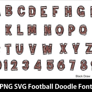American Football PNG SVG Font Football Letters PNG Football Doodle Png ...