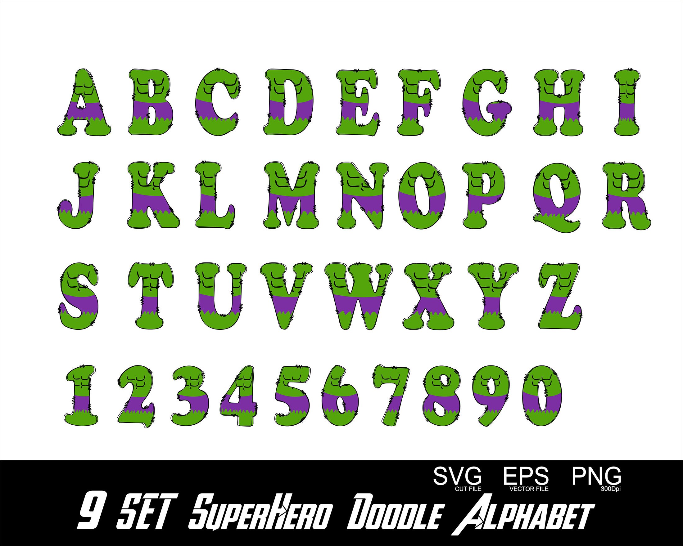 Super Hero Alphabet Svg Png Avanger Super Hero Letters Super Hero ...