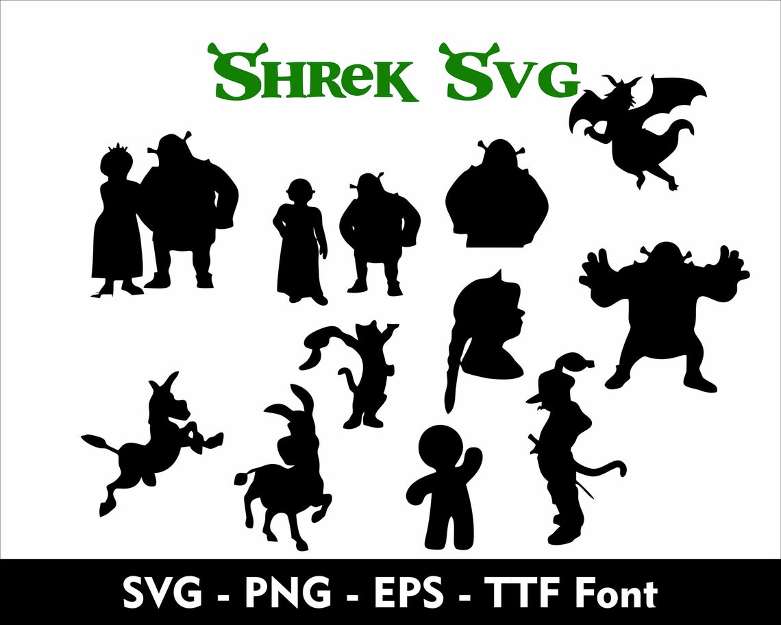Cartoon Shrek Font Shrek Clipart Font SVG Clipart for Cricut Shrek ...