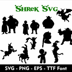 Cartoon Shrek Font Shrek Clipart Font SVG Clipart for Cricut Shrek ...