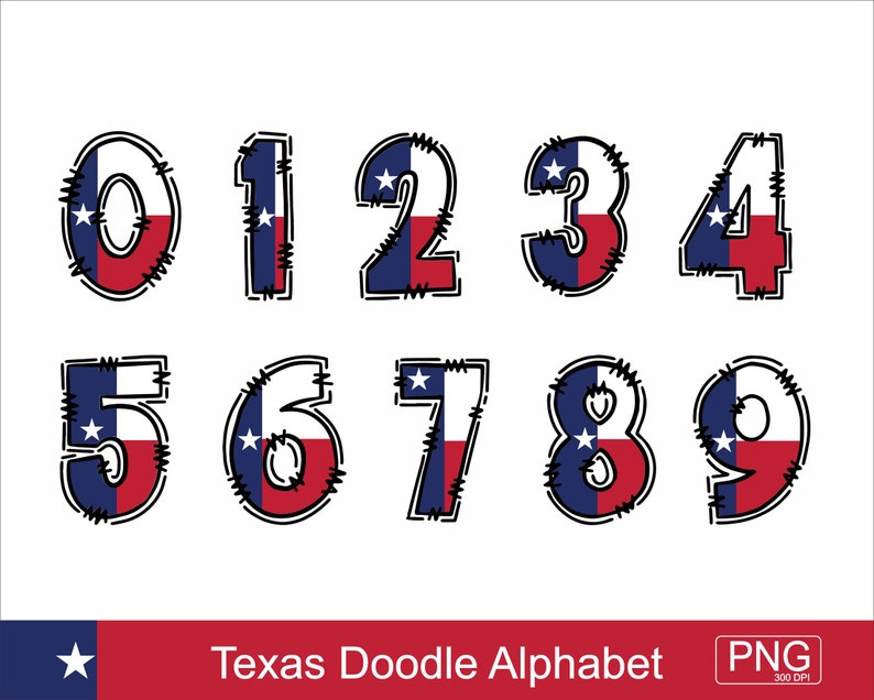 Texas Letters PNG Texas Alphabet Texas Doodle PNG Sublimation Font ...