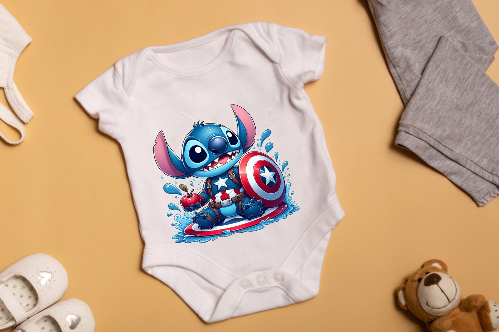 5 PNG Stitch Captain Splash and Watercolor Transparent PNG File for ...