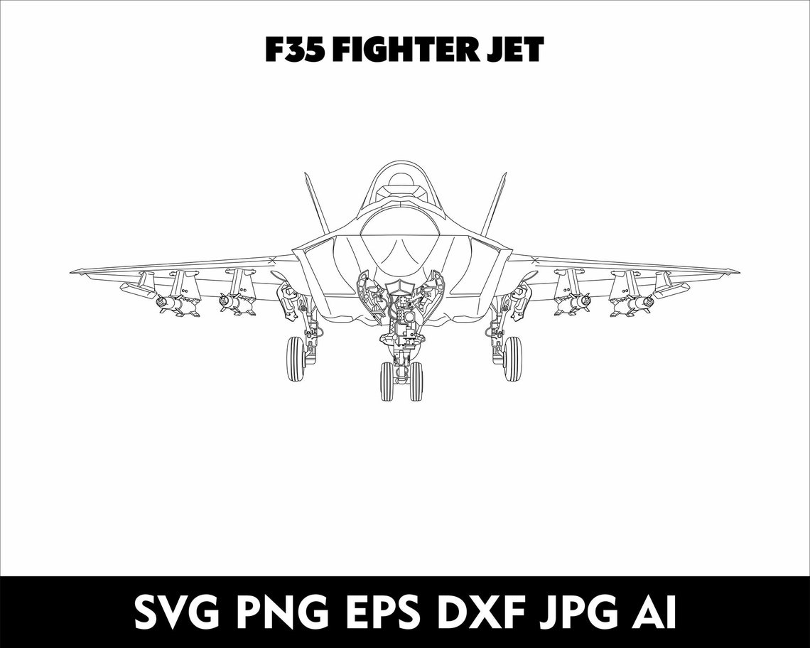 F35 Fighter Jet SVG Navy Jets Military Jet Aircraft F35 Vector Plans ...