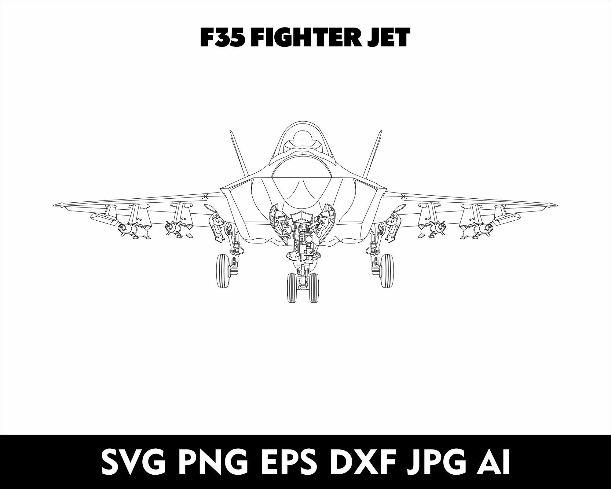 F35 Fighter Jet SVG Navy Jets Military Jet Aircraft F35 Vector Plans ...