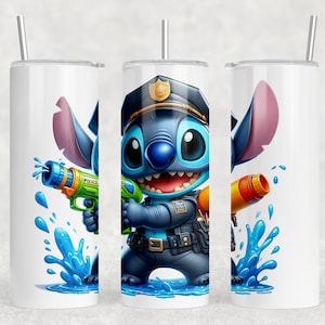 5 PNG Stitch Police Splash and Watercolor Transparent PNG File for ...