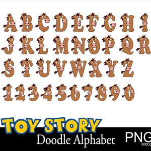 Toy Story Doodle Alphabet BUNDLE 7set Toy Story Letter Png Alphabet Toy ...
