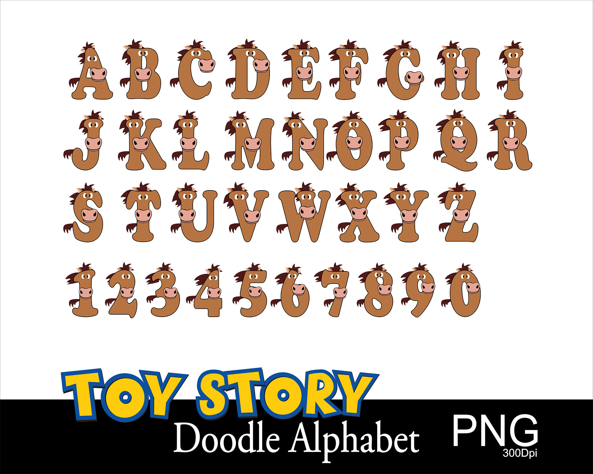 Toy Story Doodle Alphabet BUNDLE 7set Toy Story Letter Png Alphabet Toy ...