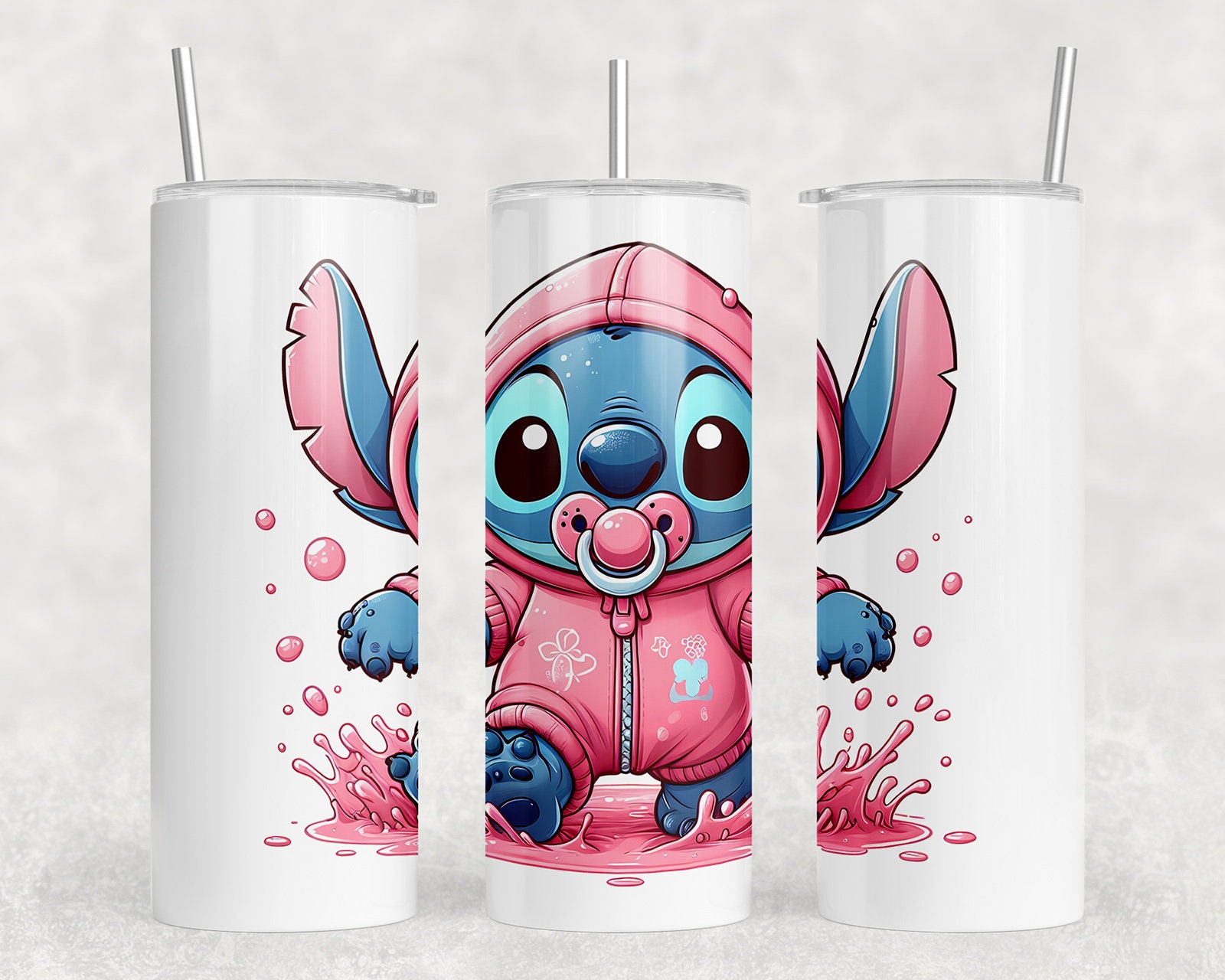 5 PNG Stitch Pink Splash and Watercolor Transparent PNG File for ...