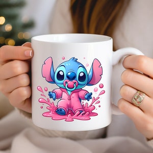 5 PNG Stitch Pink Splash and Watercolor Transparent PNG File for ...