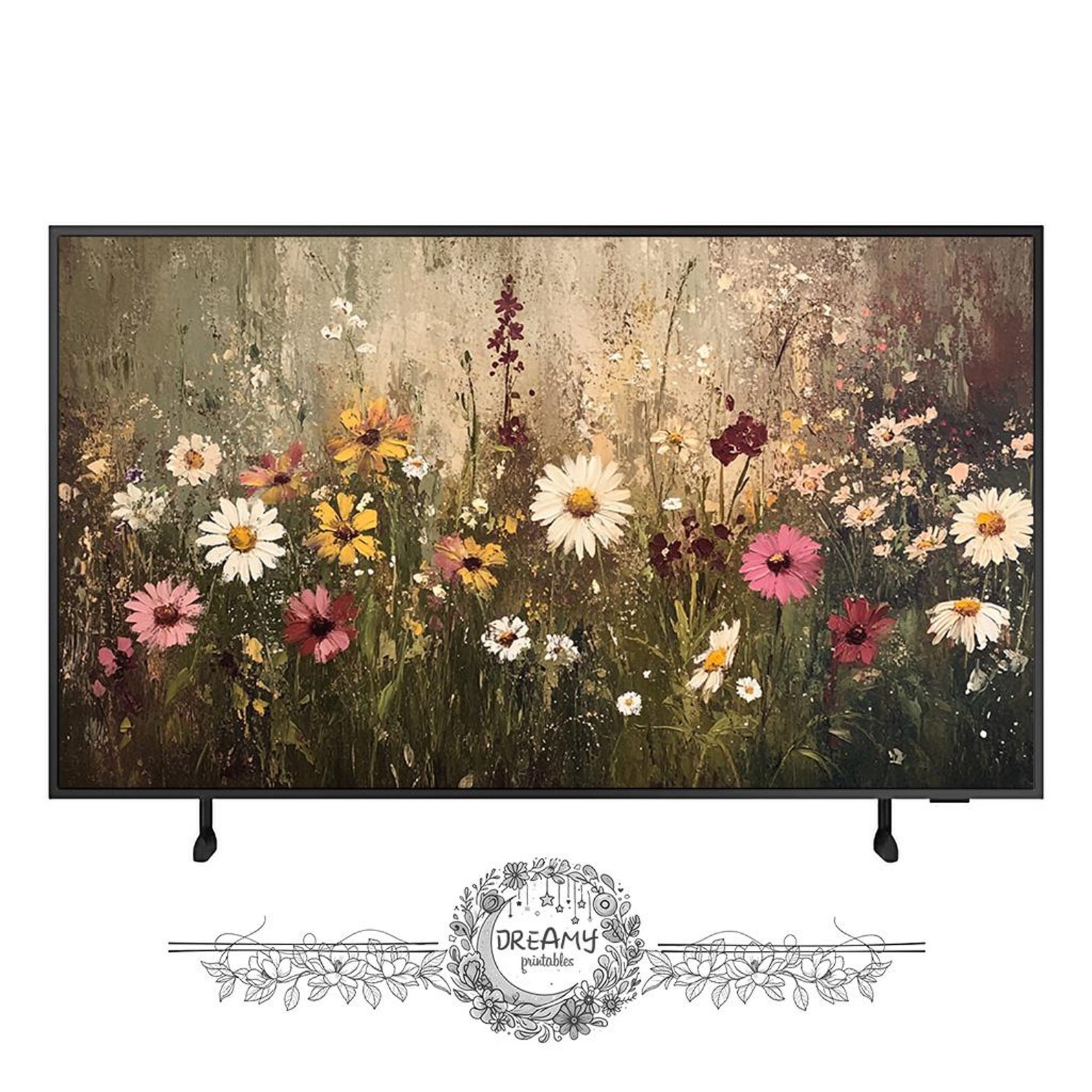Spring Frame Tv Art Wildflowers, Botanical Neutral Spring Painting ...