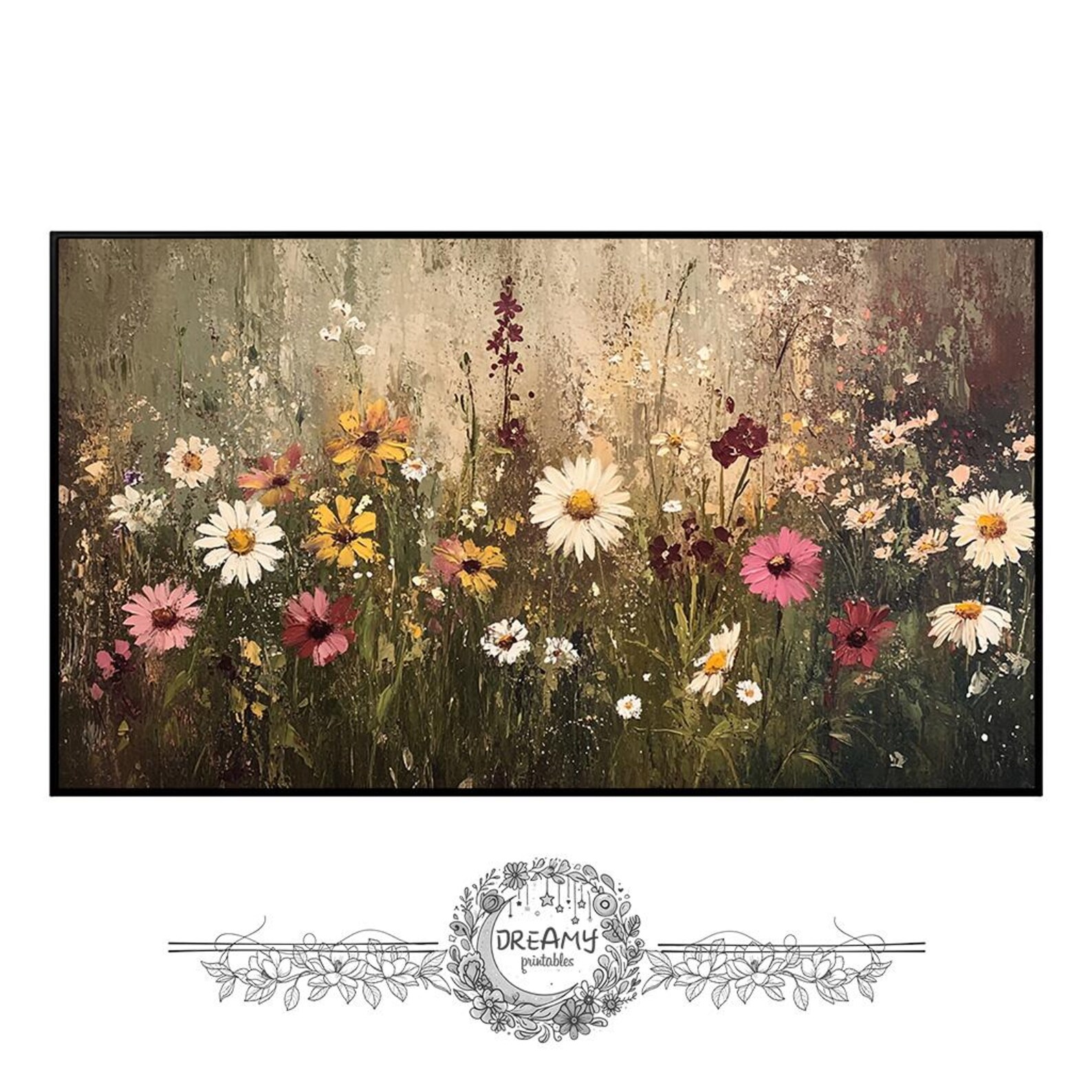 Spring Frame Tv Art Wildflowers, Botanical Neutral Spring Painting ...