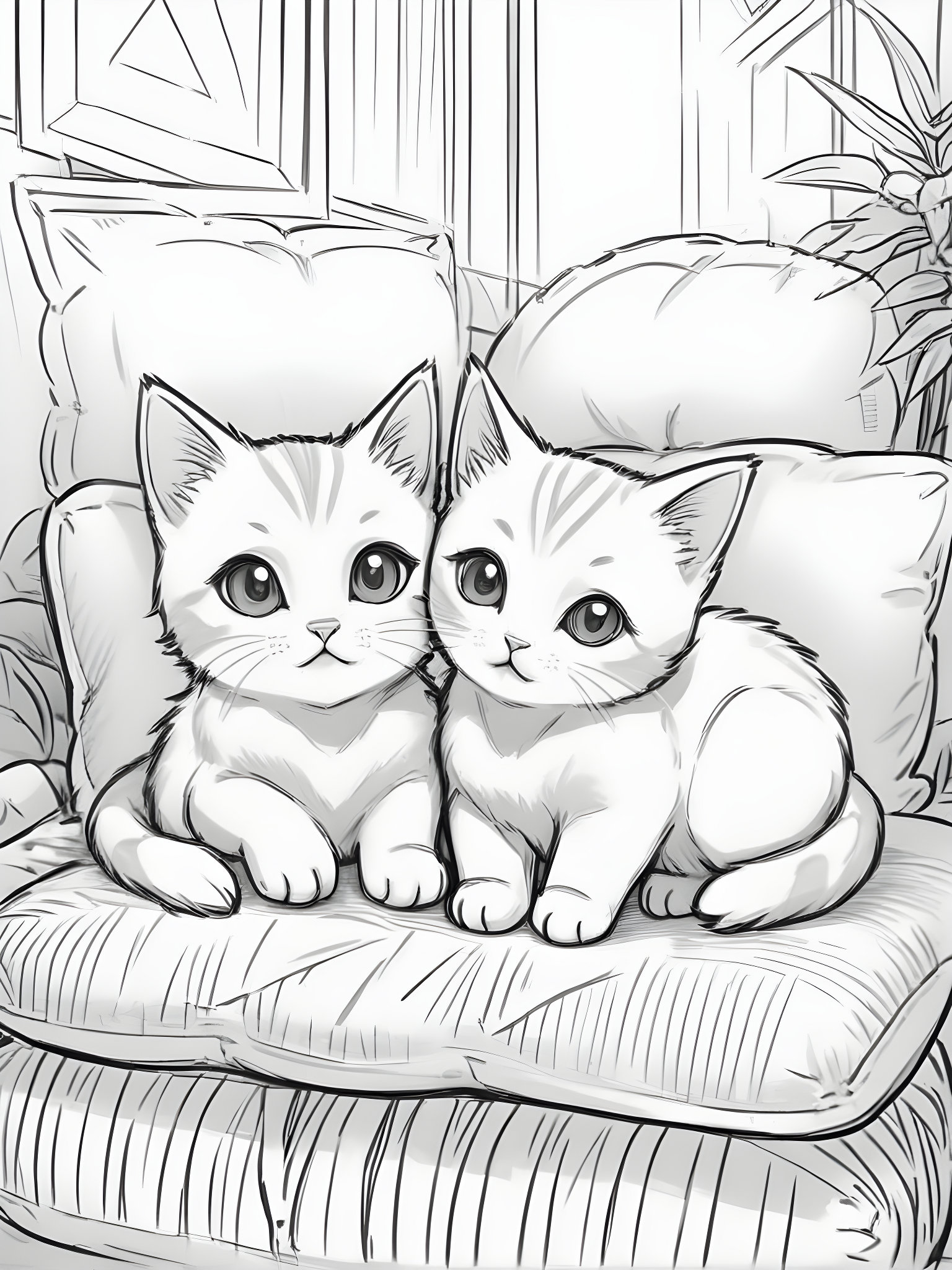Cute Kitten Coloring Page Printable Kitten Art, Pet Coloring Sheet ...