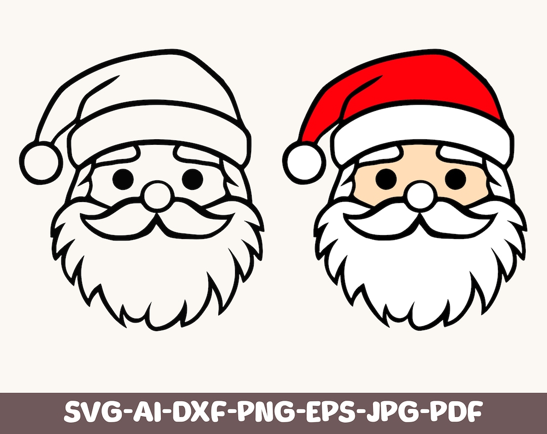 Santa Face SVG, Christmas SVG, Santa SVG, Santa Cut File, Santa Face ...
