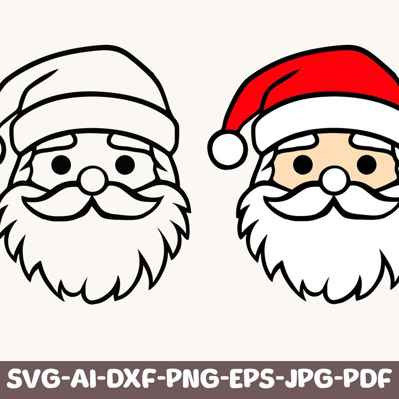 Santa Face Svg - Etsy