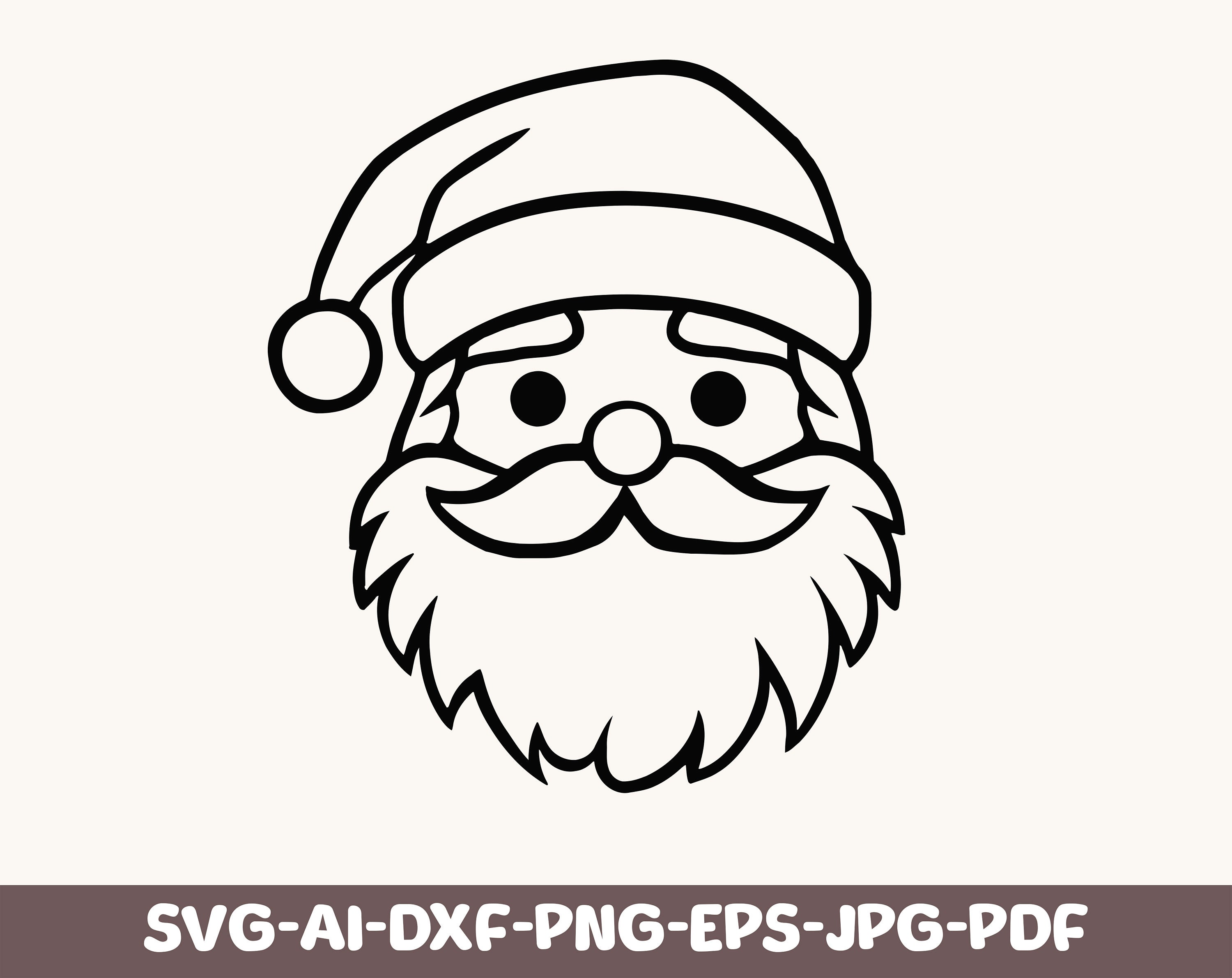 Santa Face SVG, Christmas SVG, Santa SVG, Santa Cut File, Santa Face ...