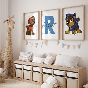 Dogs Themed Wall Art Prints Set of 3 Nursery Decor Paw Custom Print ...